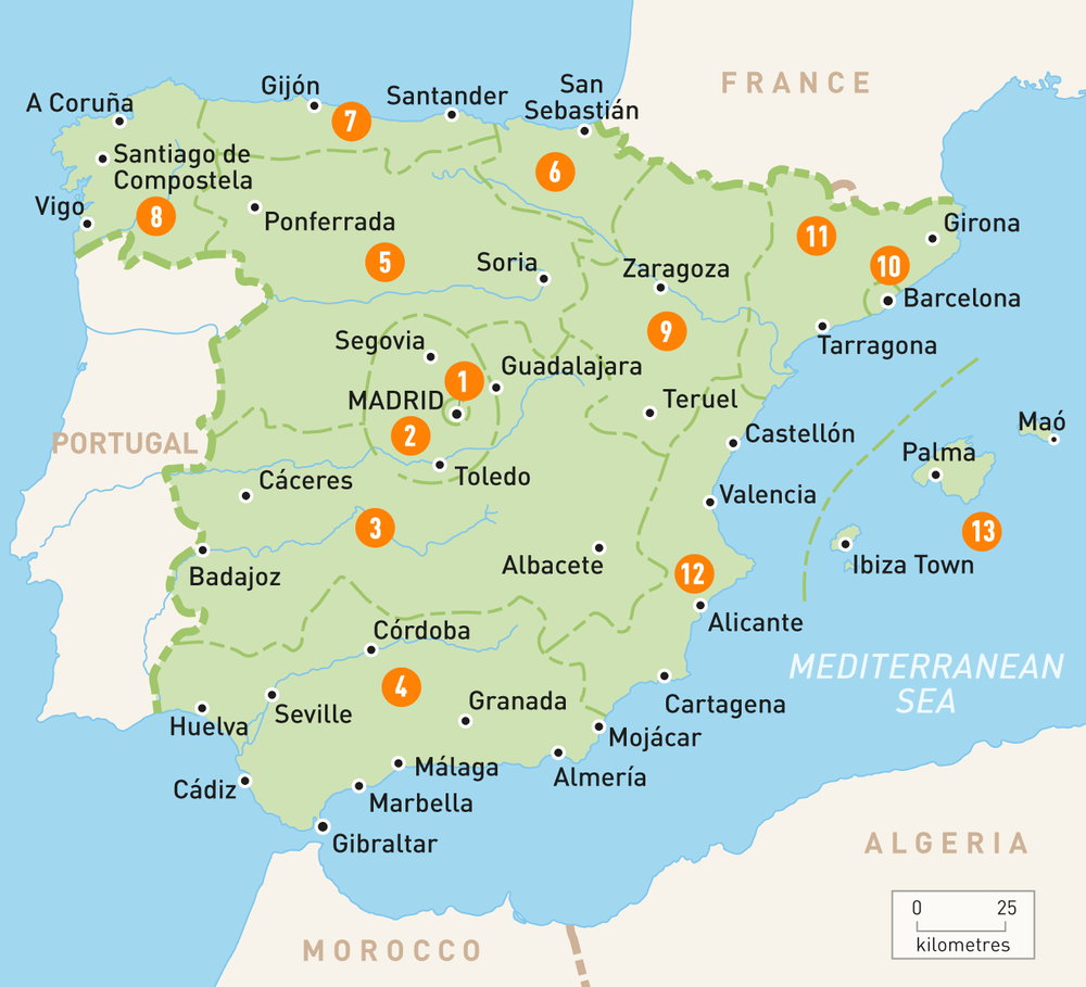 Map Of Spain Spain Regions Rough Guides Rough Guides Map Of Spain Spain Regions Rough Guides Rough Guides